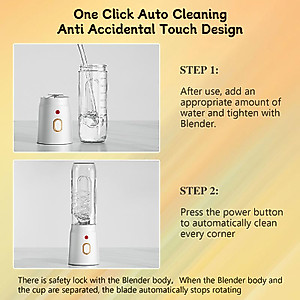 Personal Size Blender for Shakes and Smoothies,15.6 oz Portable Blender with 10 Blades,Rechargeable Mixers Fresh Fruit Juicers,Multifunctional Blender with 2 cups,For Travel,Sports,Outing VF23