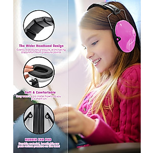 ZOHAN 032 Kids Noise Canceling Headphones - 25dB NRR Kids Ear Protection Earmuffs for School, Monster Jam, Fireworks, Travel, Air Show, Concert, Autism - Pink