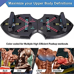 Ultimate Push Up Board, Portable at Home Gym, Strength Training Equipment for Men, Home Workout Equipment with 15 Gym Accessories, Foldable Pushup Bar with Resistance Band, Pilates Bar, Jump Rope (Black)