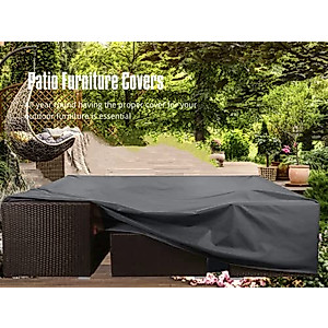 YoungBee Patio Furniture Set Covers,Rectangular/Square Patio Table Cover Waterproof, Windproof, Upgraded Tear-Resistant 420D Oxford Large Outdoor Furniture Covers 95" W x 64" D x 39" H