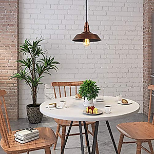 LNC Pendant Lighting for Kitchen Island Farmhouse Bran Hanging Fixtures with Rustic Finish Fit in Bedroom, Foyer, Hallway, 10.2”W*7”H, A0190702, Brown