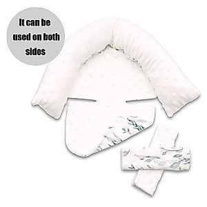 DILIMI Head Support for Car Seat, Head Support and Strap Covers, Carseat Head and Neck Protection (Leaf)