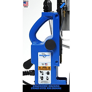 Hougen HMD918 Two Speed Magnetic Drill 6" Depth with Pressurized Coolant System - 115V Drill Holes Up to 6" Deep, Multiple Stacked Plates or Extend Your Hole Reach Capability
