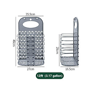 Matata Collapsible Foldable Laundry Basket with Handles Hanging Bathroom Dorm Apartment 2 Pack (white+grey)