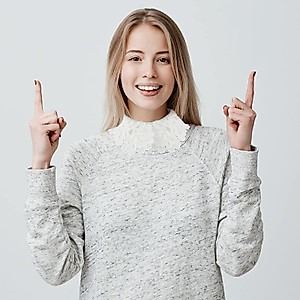 SATINIOR Women Fake Detachable Dickey Collar Diamond Pearl Lace Fake Half Shirt Collar (White)