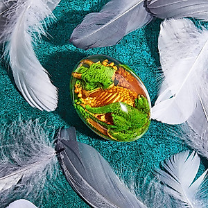 BLUWTE Lava Dragon Egg with Base,Lava Dragon Egg for Men Boys,Dragon Egg Crystal ,Transparent Dragon Egg, Dragon Egg Resin for Desktop Easter Gift …