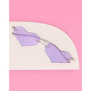 xo, Fetti Purple Heart Rhinestone Sunglasses | Bachelorette Party Sunnies, Birthday Girl Decorations, Guts Concert Accessory, Rave Y2k Supplies, Festival
