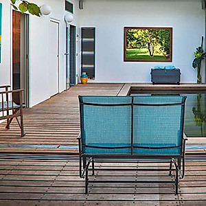 Sophia & William Patio Glider Rocking Chair for 2 Person, Outdoor Swing Love Seat Rocker Chair Bench of Sling Fabric and Power Coating Metal Frame for Porch, Balcony, Backyard