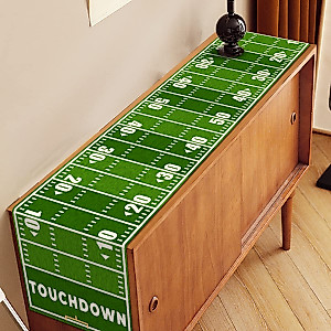 Nepnuser American Football Court Table Runner Touch Down Football Birthday Party Decoration Boy Sport Farmhouse Home Dining Room Kitchen Table Decor (13" x 72")