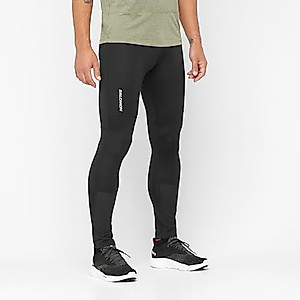 Salomon Men's Standard Cross Run Tight, Deep Black, Large
