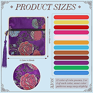 LEIFIDE 30 Pcs Jewelry Silk Purse Pouch Chinese Silk Brocade Coin Purse Zipper Jewelry Bag Gift Pouch with Tassel Small Chinese Embroidered Organizers Pocket for Women Girls Necklace Earring Bracelet