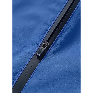 JMIERR Mens Lightweight Rain Jacket Casual Long Sleeve Active Windbreaker Golf Coats, US 46(XL) A Sky Blue