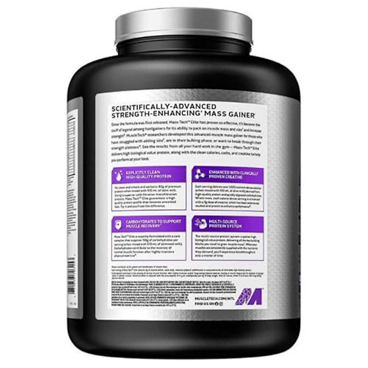 Mass Gainer Protein Powder | MuscleTech Mass-Tech Mass Gainer | Whey Protein Powder + Muscle Builder | Weight Gainer | Protein Powder for Muscle Gain | Creatine Supplements | Strawberry, 7 lbs