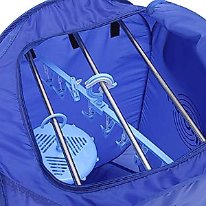 Portable Clothes Dryer, Blue Mini Folding Ventless Electric Air Clothes Dryer Bag Folding Fast Drying Machine with Heater 110V US Plug