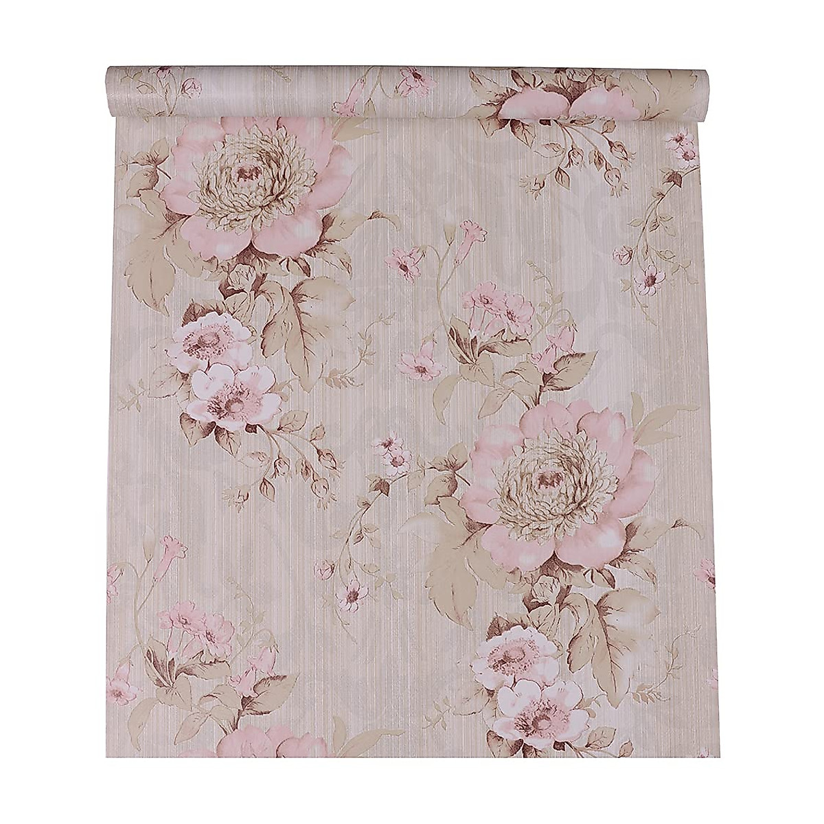 HDsticker Self Adhesive Vinyl Pink Peony Floral Shelf and Drawer Liner Contact Paper for Cabinets Dresser Drawer Walls Furniture Table Decal Removable 17.7X117 Inches
