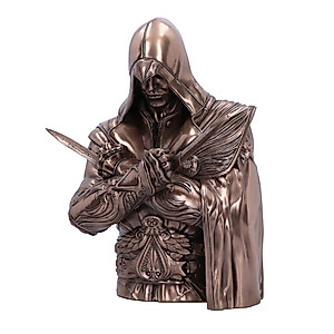 Nemesis Now Officially Licensed Assassin's Creed Ezio Bust Box, Bronze, 30cm, Resin, Multicolour