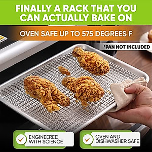 Spring Chef Cooling Rack & Baking Rack - 100% Stainless Steel Cookie Cooling Rack, Wire Baking Rack, Oven Safe 8.5 x 12 Inches Fits Small Quarter Sheet Pan - for Cooking, Baking, Grilling, Smoking