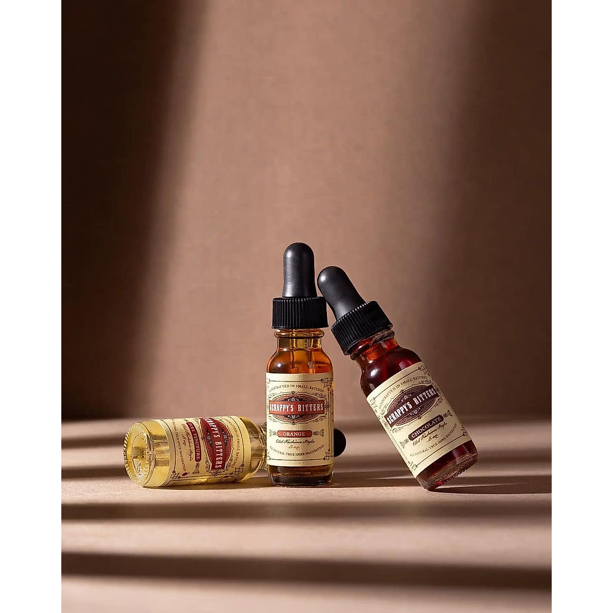 Scrappy's Bitters The Essentials Gift Set, 4 ct, 0.5 oz (Orange, Aromatic, Chocolate, and Firewater) - Organic Ingredients, Finest Herbs & Zests, No Extracts, Artificial Flavors, Chemicals or Dyes