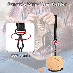 Wrist Yarn Holder, Portable Wrist Yarn Ball Minder Stand with Wrist Strap, Hanging Yarn Spinner for Big or Small Yarn Balls, Twizzling Yarn Organizer Storage for Knitting Crocheting Craft Lover