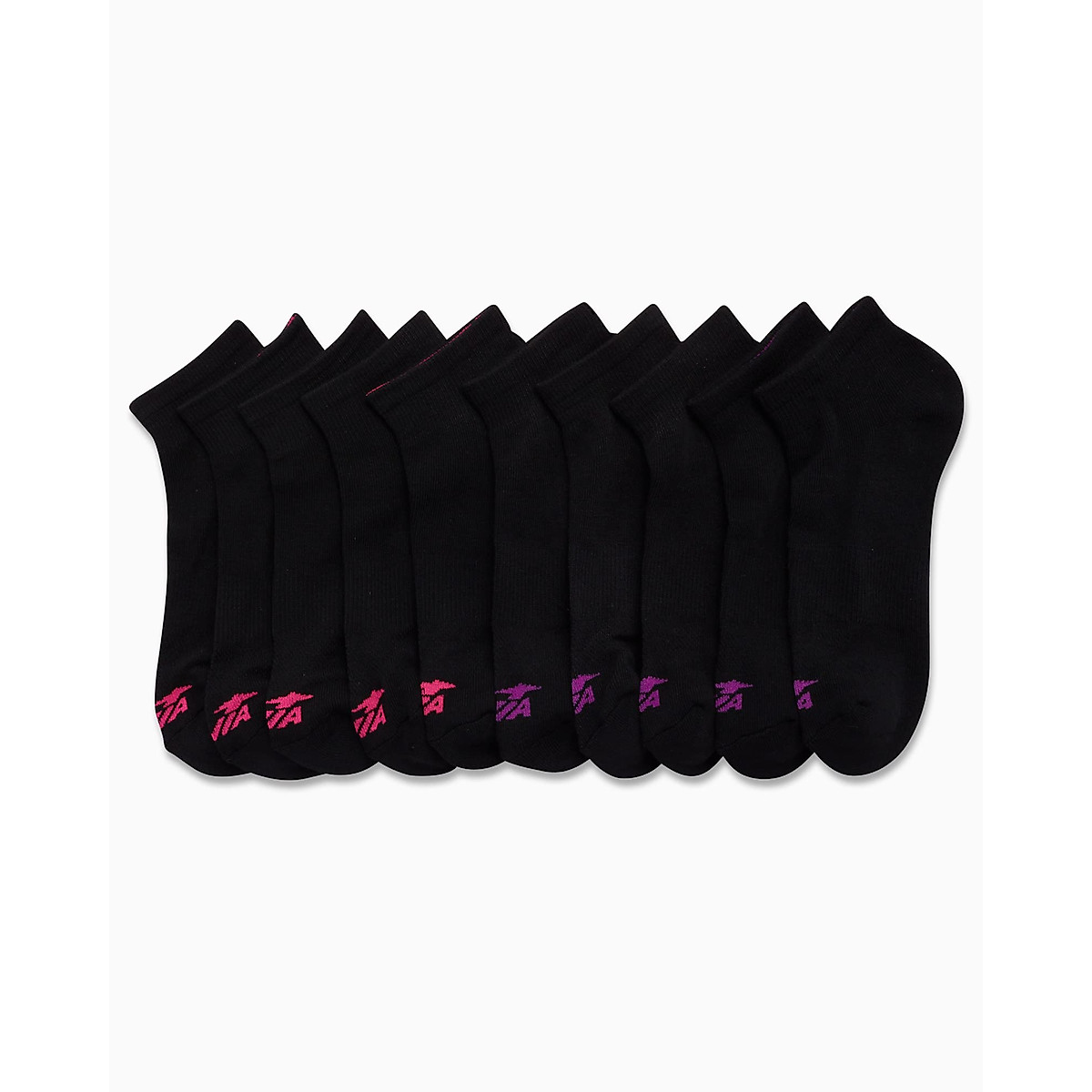 Avia Women's Quarter Socks - 10 Pack Cushioned Athletic Ankle Socks for Women - Women's Moisture Wicking Sports Socks (4-12), Size 4-9, Black