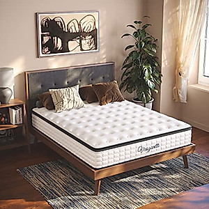 Vesgantti King Size Mattress, 12 Inch Hybrid King Mattress in a Box, Pillow Top King Bed Mattress, Cool Gel Memory Foam and Pocket Coils, Pressure Relief, Medium Firm Plush Feel, Fiberglass Free