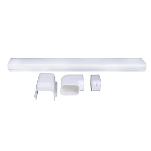 AC Parts 4" W 14Ft Decorative PVC Line Set Cover Kit for Mini Split Air Conditioners, HVAC Heat Pumps 7,000-36,000 BTU Units