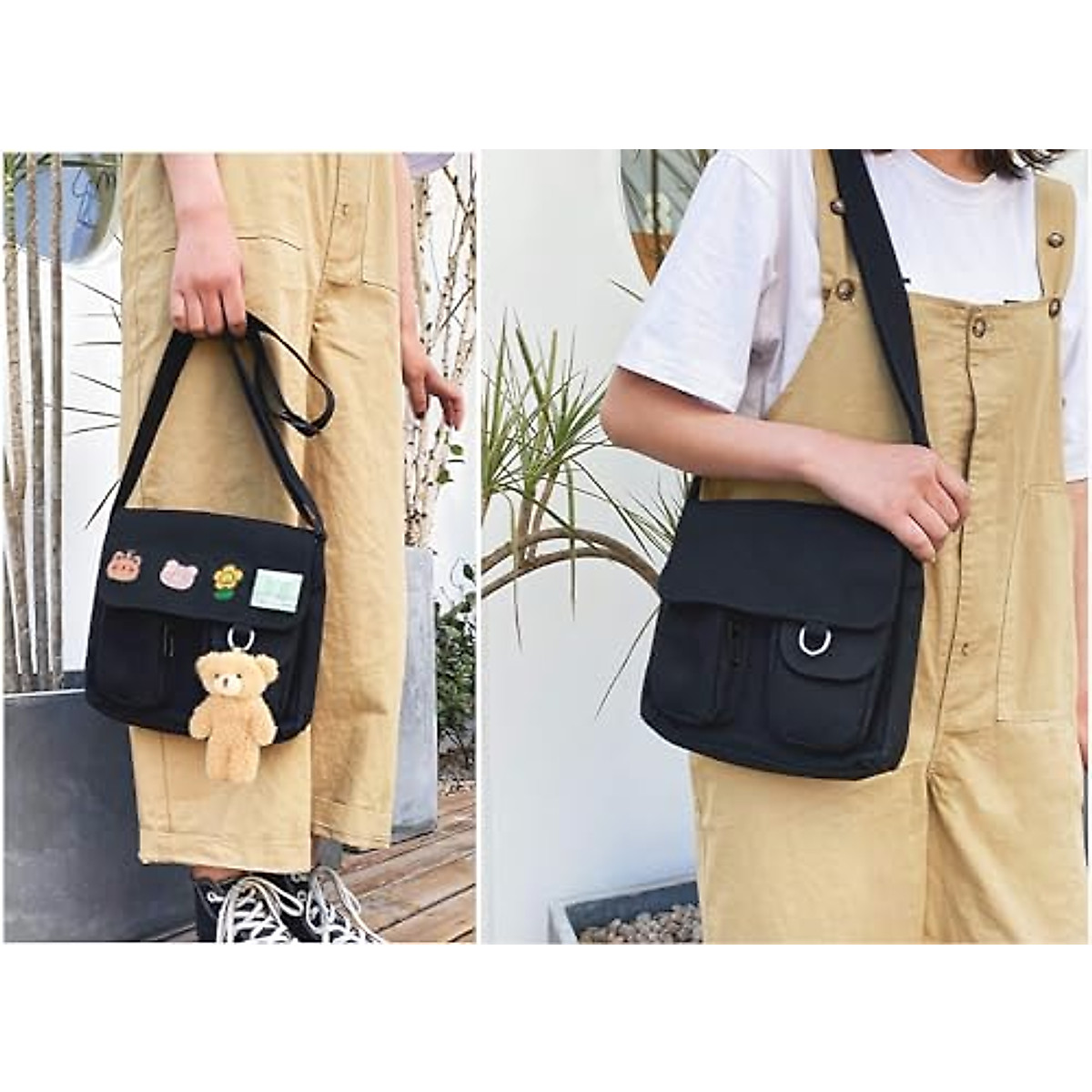 Phaoullzon Kawaii Crossbody Bag Cute Messenger Bags Canvas Shoulder Purse Gifts for Teens