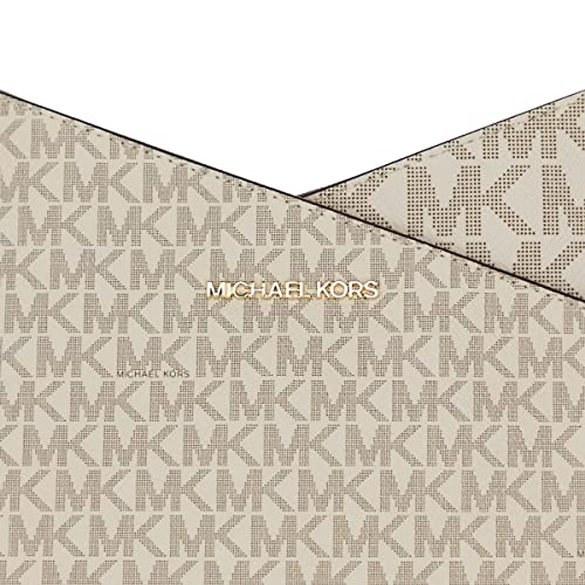 Michael Kors Jet Set Travel Large Chain Shoulder Tote Vanilla MK Signature Logo