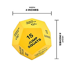 Altair Exercise Dice - Full Body HIIT Workout - Perfect for Home Gym Bodyweight Workout, Strength Training & Cardio, Three 12-Sided Workout Dice, Illustrations & Mesh Bag
