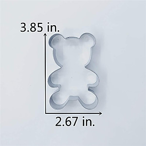 LILIAO Teddy Bear & Duck Cookie Cutters Kids, Baby Shower Biscuit Bread Sandwich Cutters, Stainless Steel