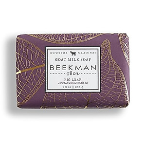 Beekman 1802 Goat Milk Body Soap Bar, Fig Leaf - Scented - 9 oz - Nourishes, Moisturizes & Hydrates - 100% Vegetable Soap with Lactic Acid - Good for Sensitive Skin - Cruelty Free