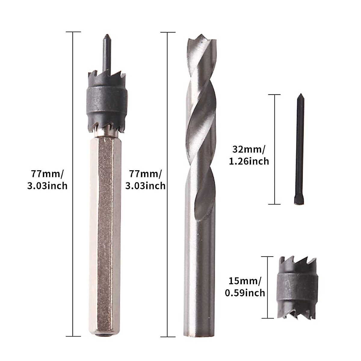 Spot Welder Cutter Set, 3/8" Spot Weld Drill Bits Sheets Metal Hole Cutter Remover Double Sided for Power Drill Spot Welding