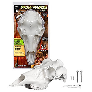 Mountain Mike’s Skull Master - European-Style Mount Kit for Antlers - for Antlers Larger Than 4 ⅞” Diameter - Compatible with Harvested and Shed Antlers - White (Large)…