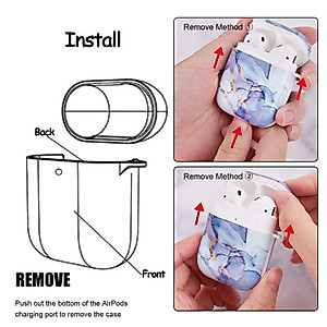 QINGQING Compatible with AirPods Case, 3 in 1 Cute Printed Design Airpods Protective Hard Case Cover Portable & Shockproof Women Men with Keychain for Airpods 2/1 Charging Case