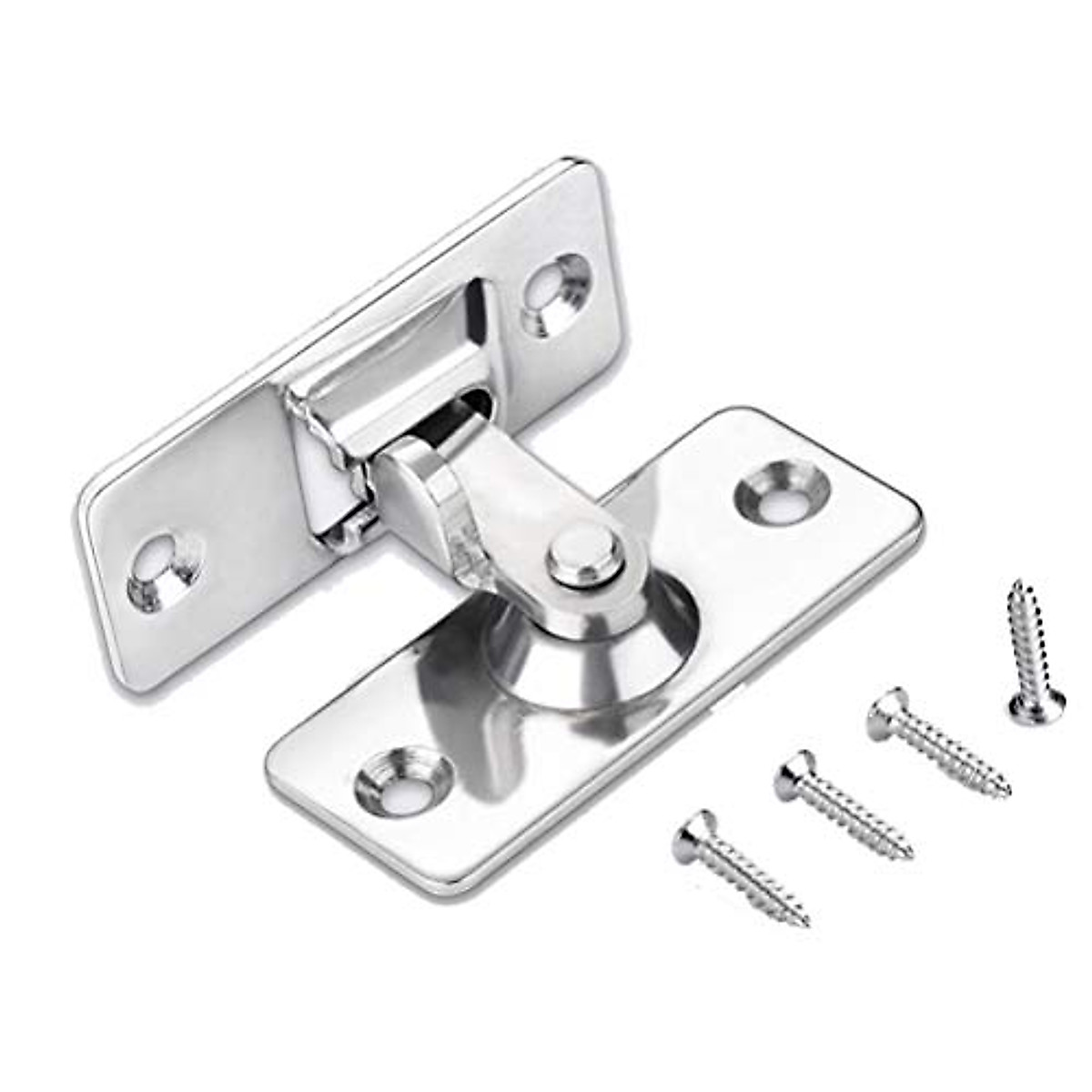 WANLIAN Door Hasp Latch 90 Degree, Stainless Steel Safety Angle Locking Latch for Push/Sliding/Barn Door, Satin Nickel