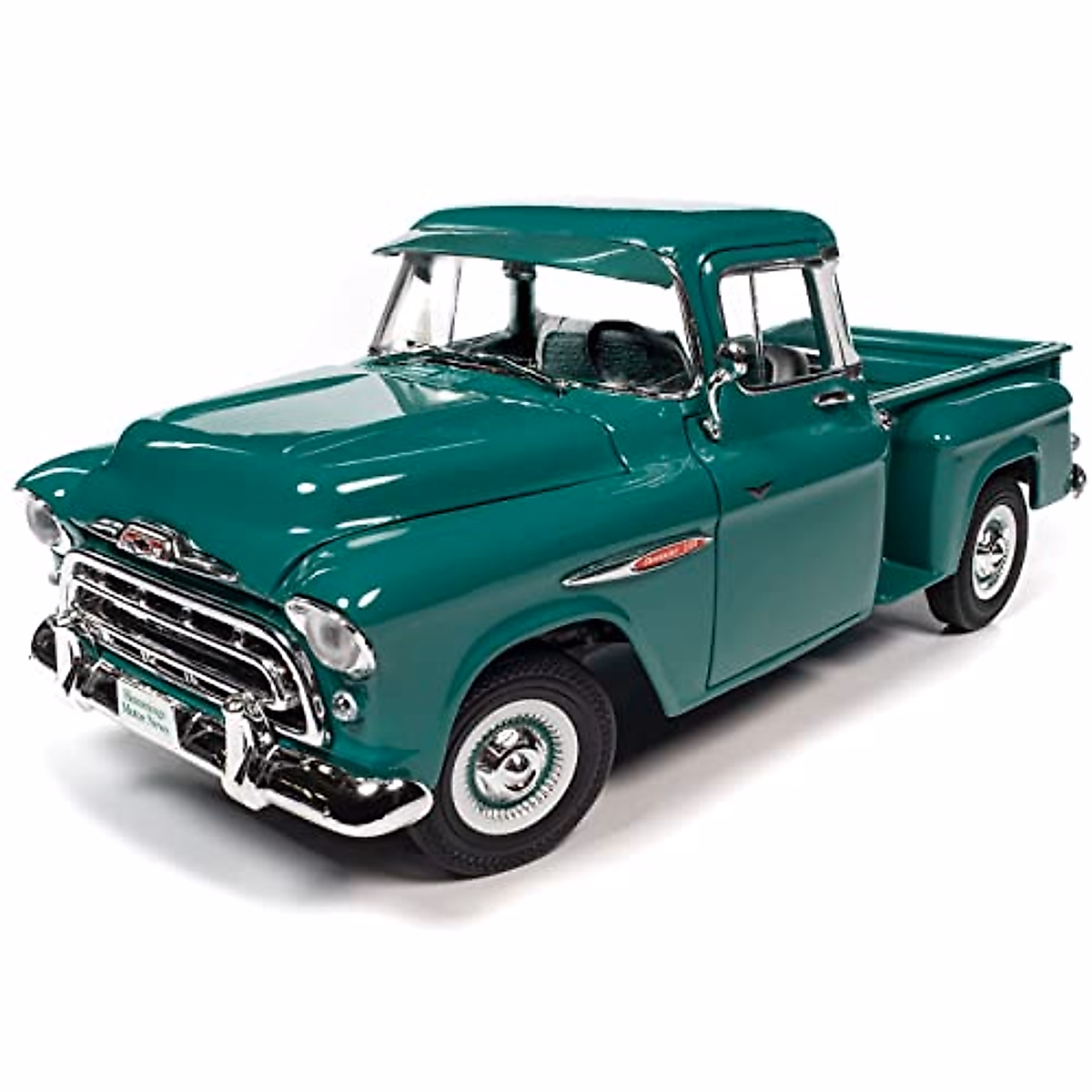 1957 Chevy 3100 Stepside Pickup Truck Ocean Green Hemmings Motor News Magazine Cover Car (August 2016) 1/18 Diecast Model Car by Auto World AW293