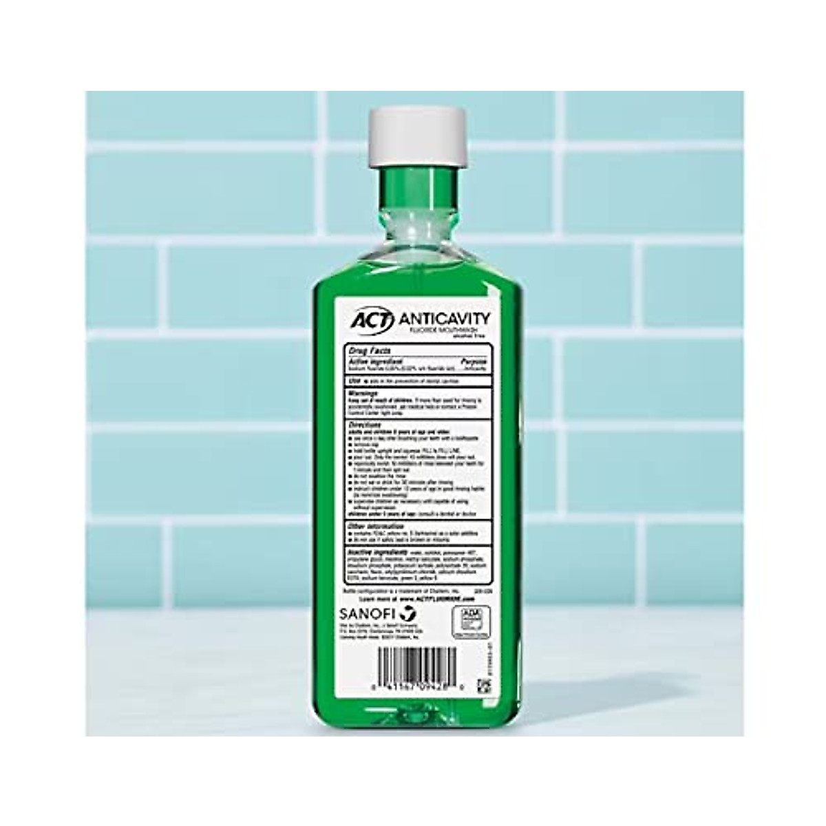 ACT Anticavity Fluoride Mouthwash, Mint, Alcohol Free, 18-Ounce Bottle (Pack of 3)