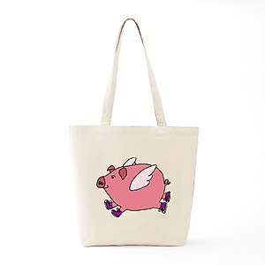 CafePress Flying Pig With Sneakers Tote Bag Canvas Tote Shopping Bag