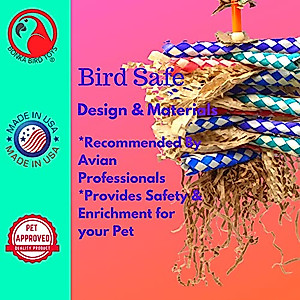 Bonka Bird Toys 3450 Paper Shred Cardboard Bamboo Shred Chew Parrot Cockatoo Amazon Conure African Grey
