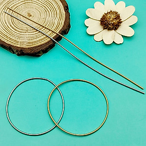 Oubaka 40Pcs Guitar String Bracelets for Women,Stainless Steel Coil Bracelets String Guitar String Spring Bracelets (Gold K,White K)