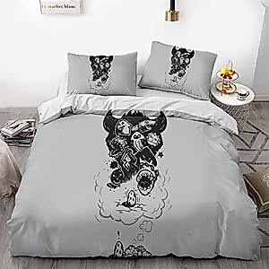 NICHIYOBI Redcap Beard Plumber Bros Game Movie Duvet Cover Set 3D Bedding Comforter Cover 3 Pcs (1 Duvet Cover+2 Pillowcases) Bedding Set (07,Queen-90x90in+20x30in*2)