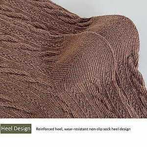 CYCVIZK 5 Pairs Comfortable Casual Cotton Socks for Women, Ruffle Turn-Cuff Ankle Socks for Girls, Breathable Cute Crew Socks for Women