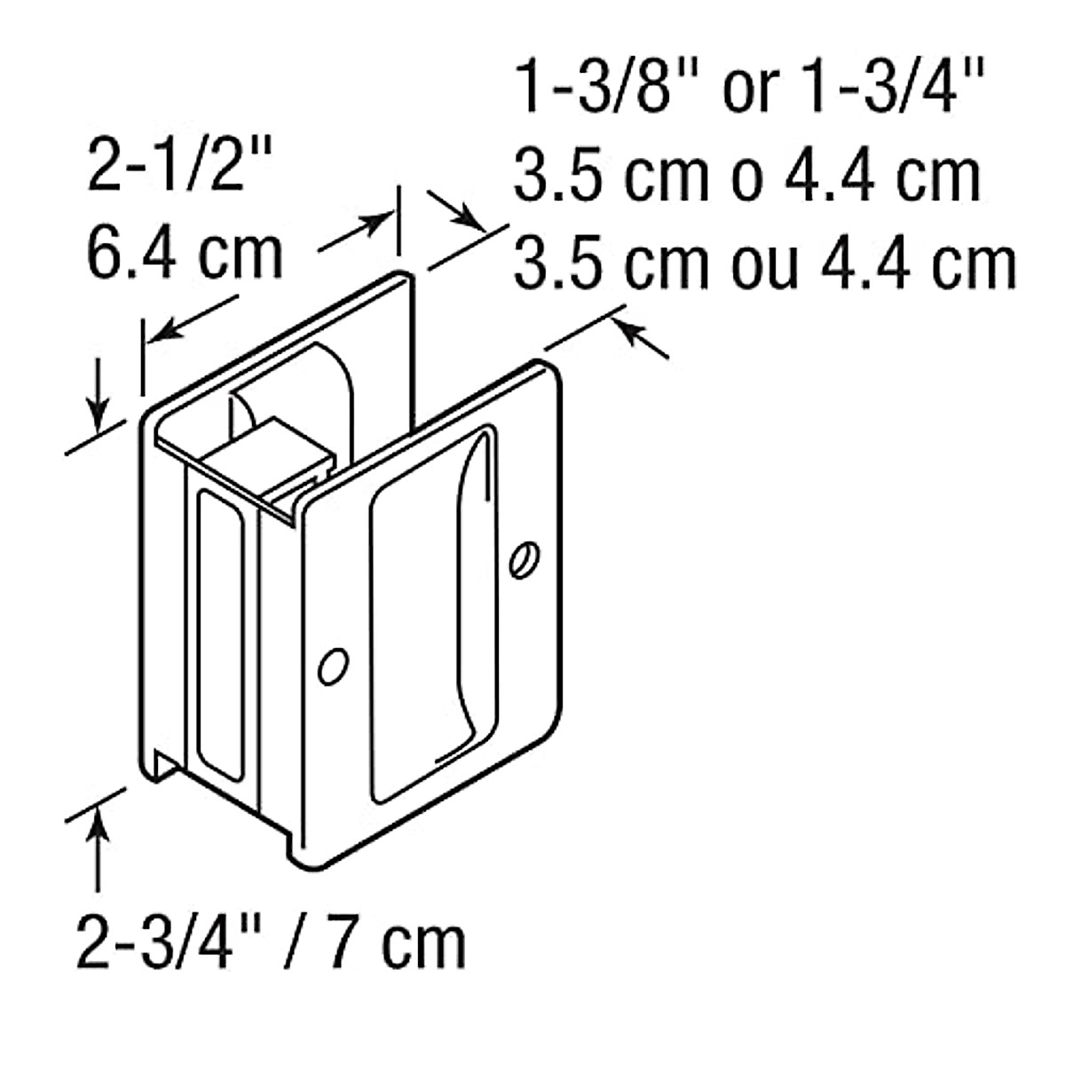 Prime-Line N 7578 Pocket Door Privacy Pull, Matte Black