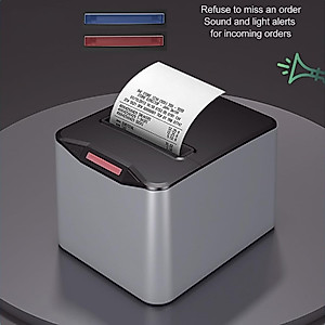 Thermal Receipt Printer, 80mm POS Printer USB Ethernet Interface with Auto Cutter, Sound and Light Alarm, Compatible for ESC/POS Command, High-Resolution Print, for Windows/Android/Linux