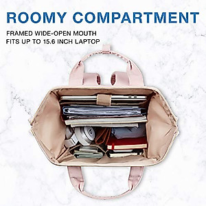 BAGSMART Laptop Backpack for Women, Travel Backpacks 15.6 Inch Notebook Doctor Back pack for College Work Business Trip Women (pink)