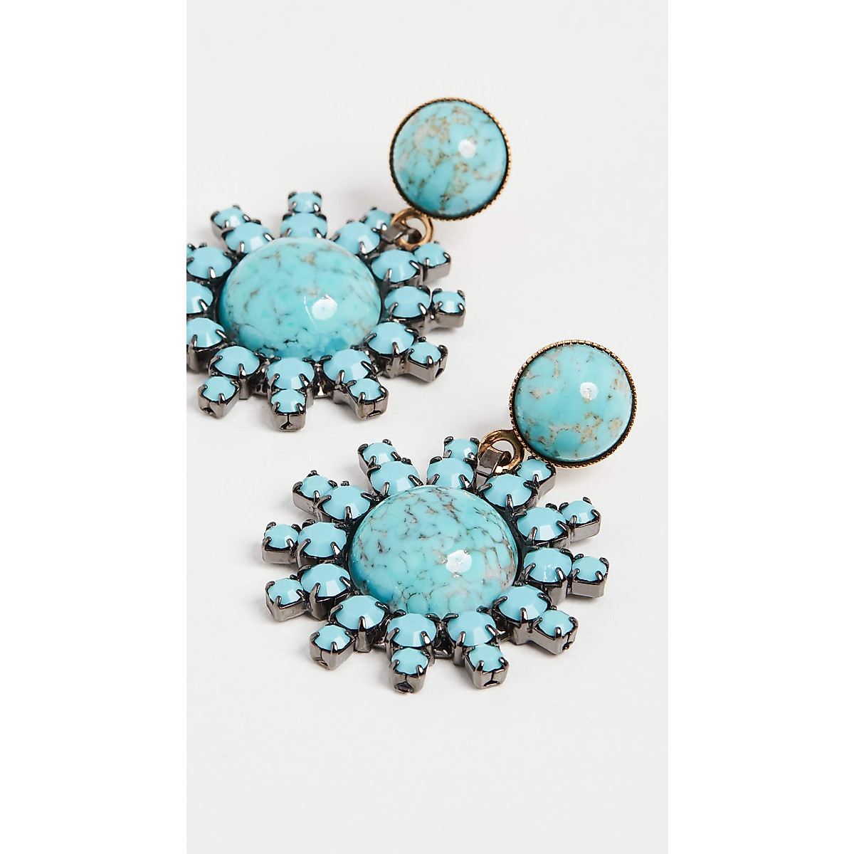 Elizabeth Cole Women's Roscoe Earrings, Turquoise, Floral, One Size