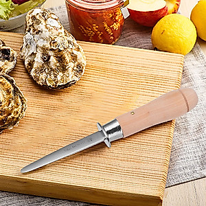 Vakitar Stainless Steel Oyster Knife with Long Handle Large Labor‑saving Oyster Shucking Knife for Seafood Oysters, Feasts, Shells