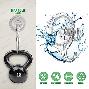 SmilDay Suction Cup Hooks, Heavy Duty Suction Hooks for Wreaths Windows Kitchen, Shower Hooks for Inside Shower Supports 10 lbs (8Packs,Clear)