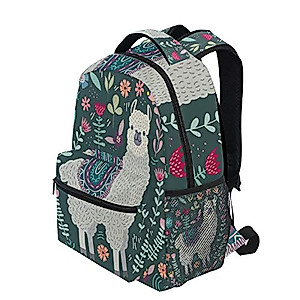School Backpack Llama Teens Girls Boys Schoolbag Travel Bag