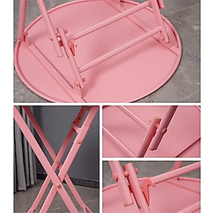 JHKZUDG 3-Piece Folding Patio Bistro Set,Foldable Outdoor Patio Furniture Sets,with Folding Table and Folding Two Chairs, for Garden, Backyard, Pool, Lawn, Porch, Balcony,Pink